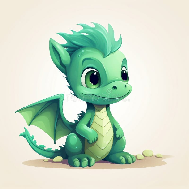 An Illustration of Cute Little Dragon Stock Illustration - Illustration ...