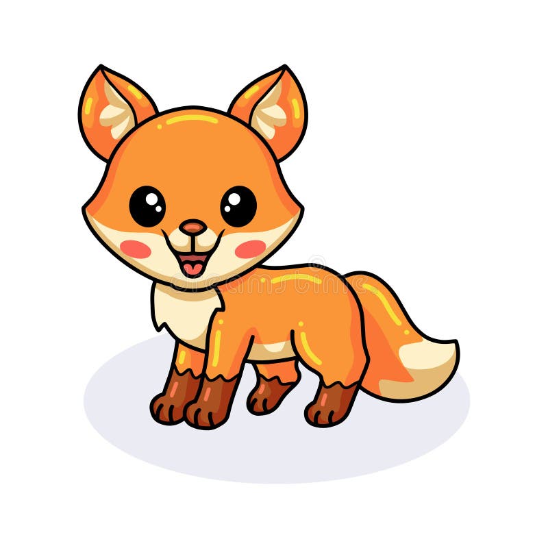 Cute Little Fox Cartoon Posing Stock Vector - Illustration of icon ...