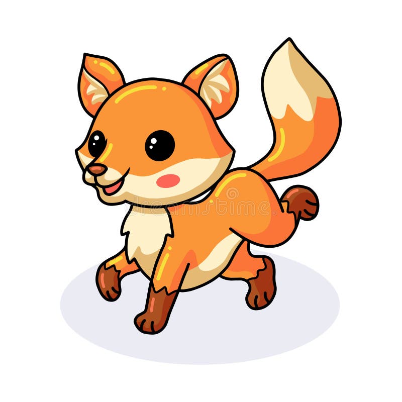 Cute Little Fox Cartoon Walking Stock Vector - Illustration of creature ...