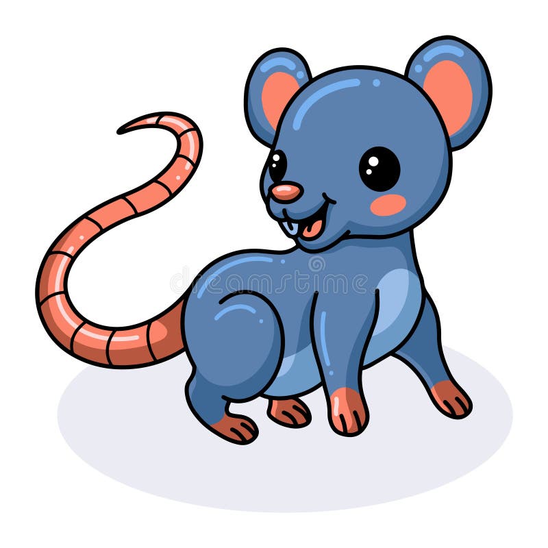 Cute Little Mouse Cartoon Posing Stock Vector - Illustration of ...