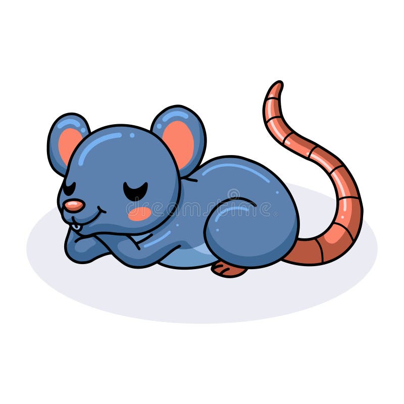 Cute Little Mouse Cartoon Sleeping Stock Vector - Illustration of ...