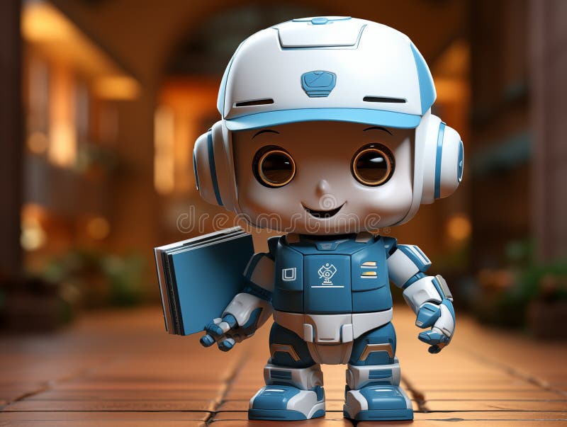 Cute little robot stock illustration. Illustration of gamer - 303171245