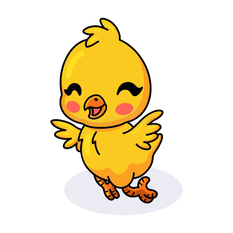 Cute Little Yellow Chick Cartoon Stock Vector - Illustration of funny ...