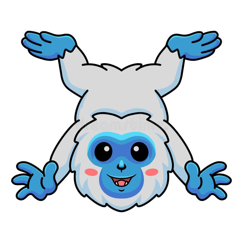 Cute Little Yeti Cartoon Posing Stock Vector - Illustration of little ...