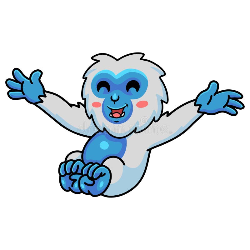 Cute Little Yeti Cartoon Posing Stock Vector - Illustration of pose ...