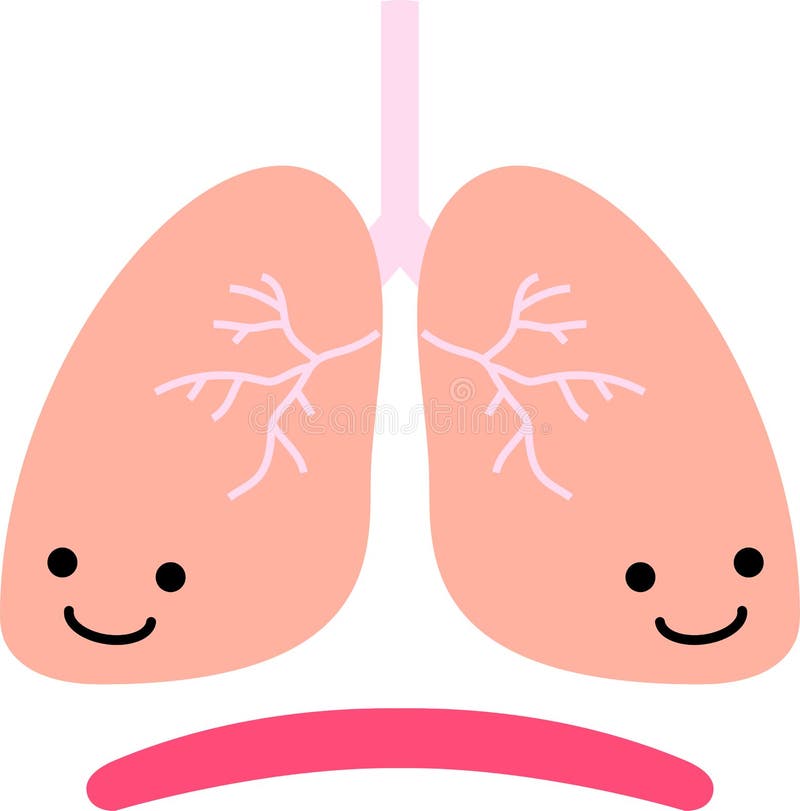 Illustration of a Cute Lung and Diaphragm Stock Vector - Illustration ...