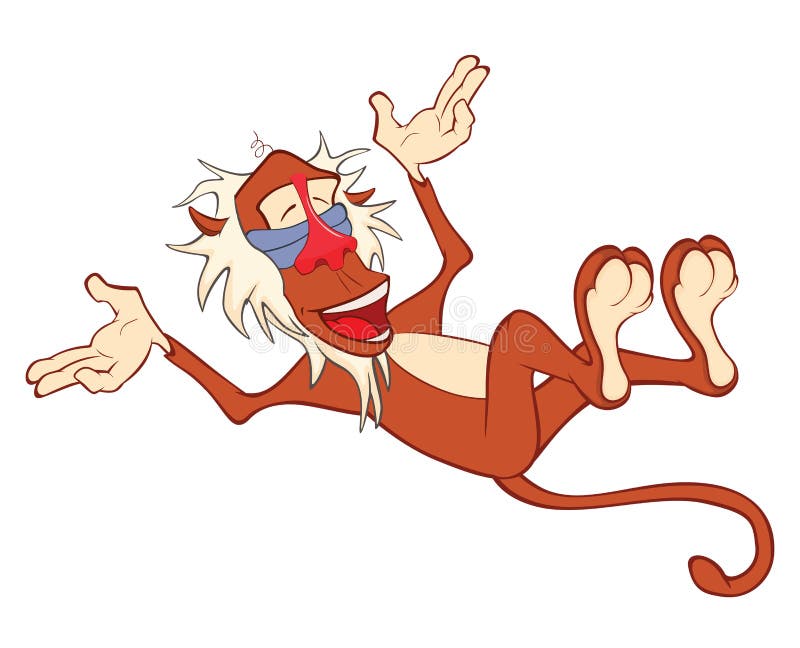 Illustration of a Cute Monkey. Mandrill. Cartoon Character Stock Vector ...
