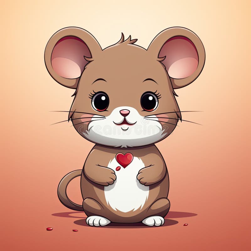 Illustration of a Cute Mouse with a Heart Stock Illustration ...