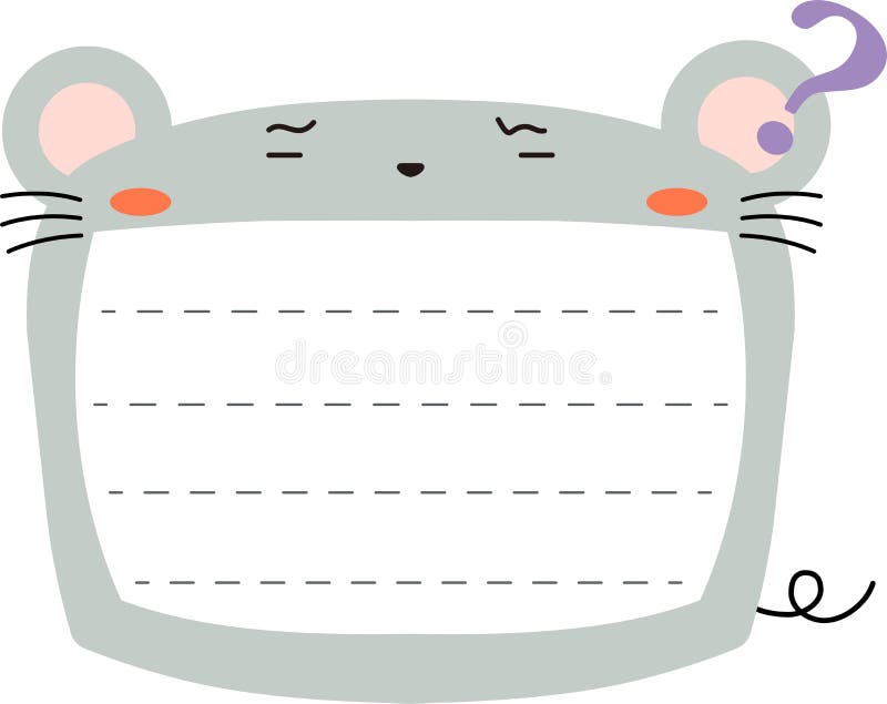 Cute mouse noteboard stock vector. Illustration of notes - 193075612
