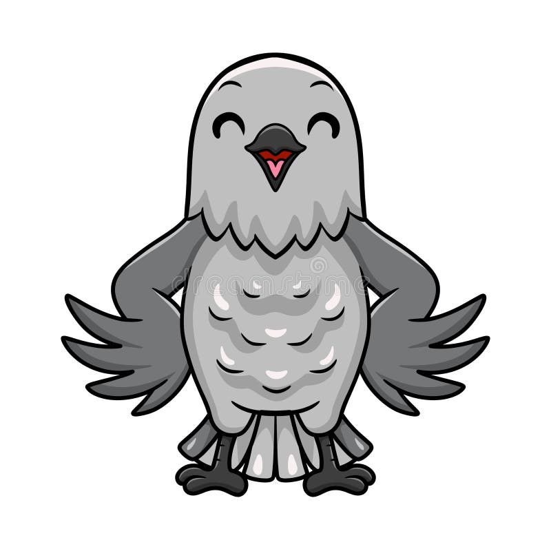 Cute Northern Mockingbird Cartoon Posing Stock Vector - Illustration of ...