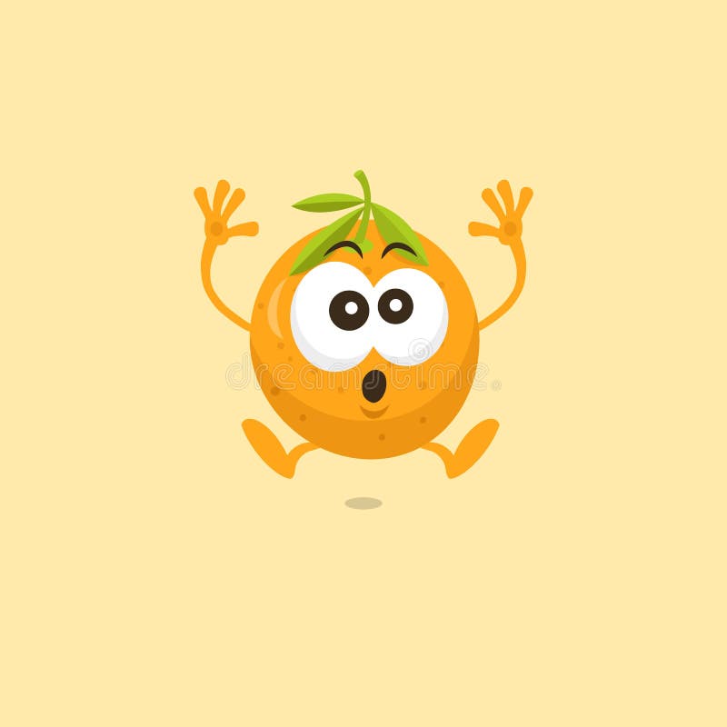 Scared Orange Balloon Cartoon Mascot Character. Stock Vector ...