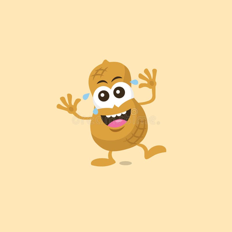 Illustration of Cute Peanut Laughing Mascot Stock Vector - Illustration ...