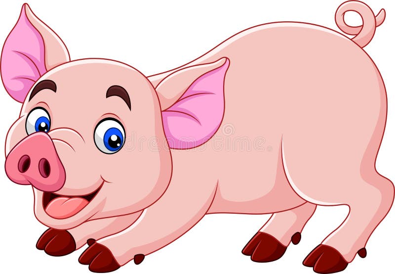Cute pig cartoon stock vector. Illustration of animal - 133416371