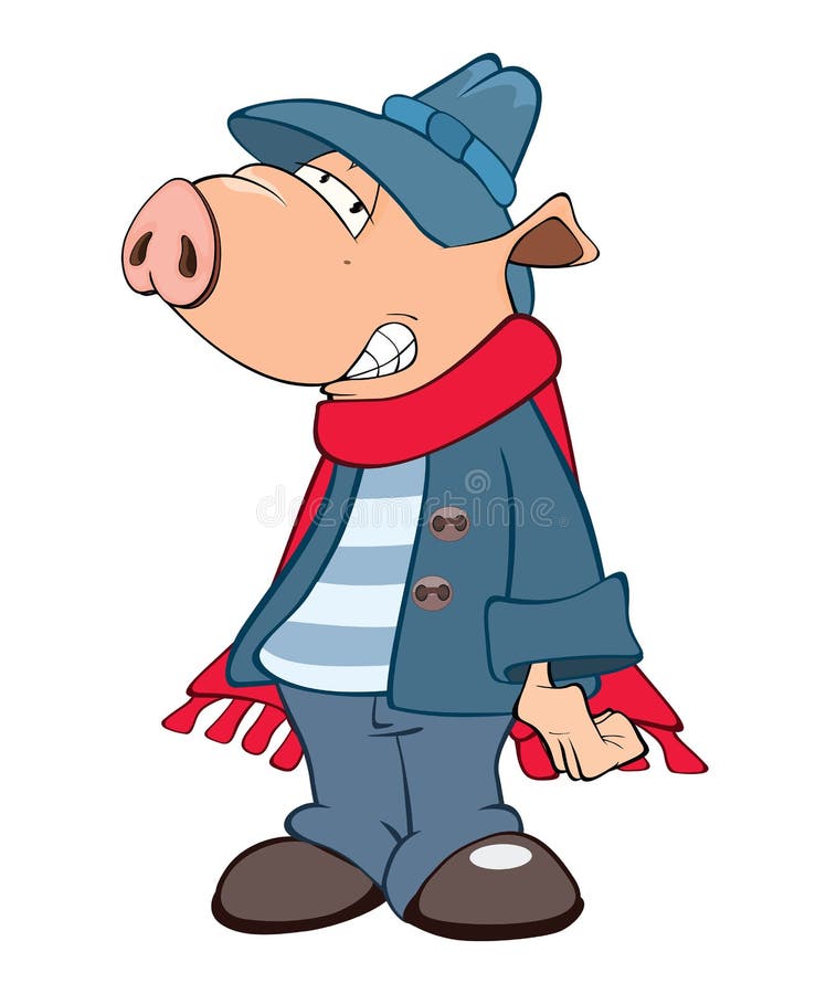 Illustration of a Cute Pig. Cartoon Character Stock Vector ...