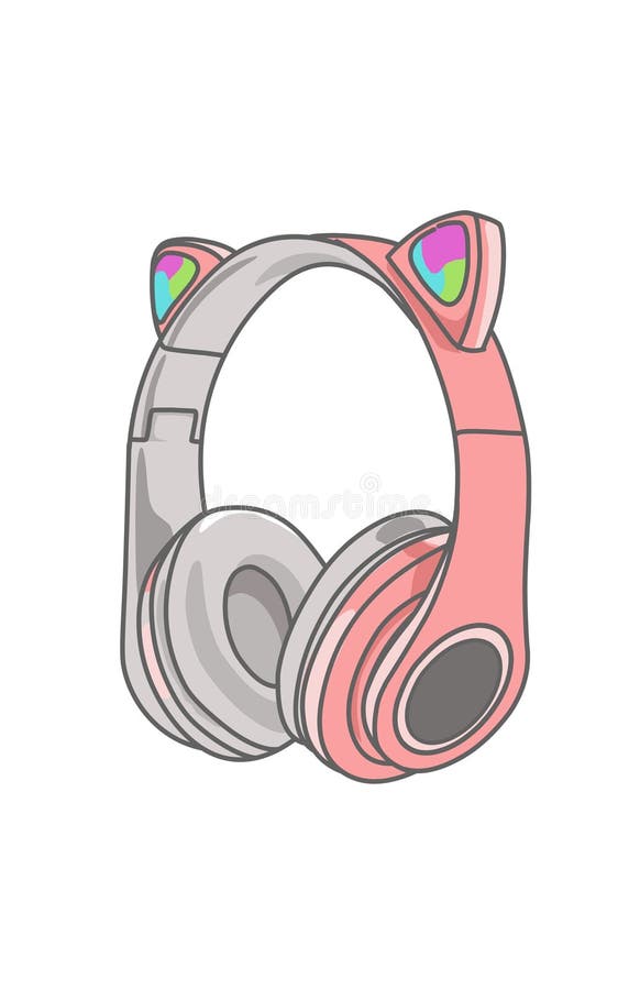 Illustration of a Cute Pink Headset with Ear Accessories Stock Vector ...