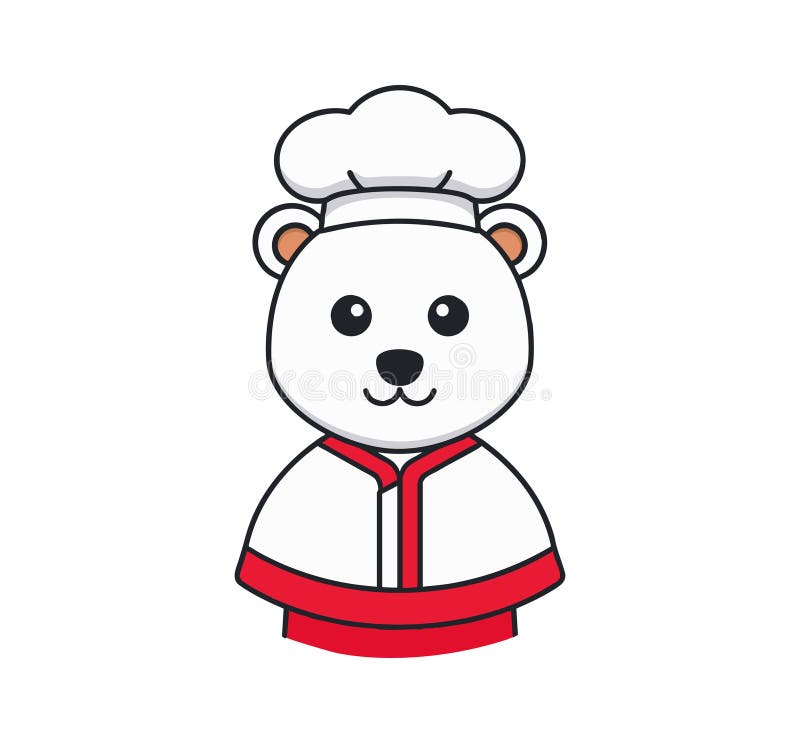 Cute Polar Bear in a Chef Costume Stock Vector - Illustration of boss ...