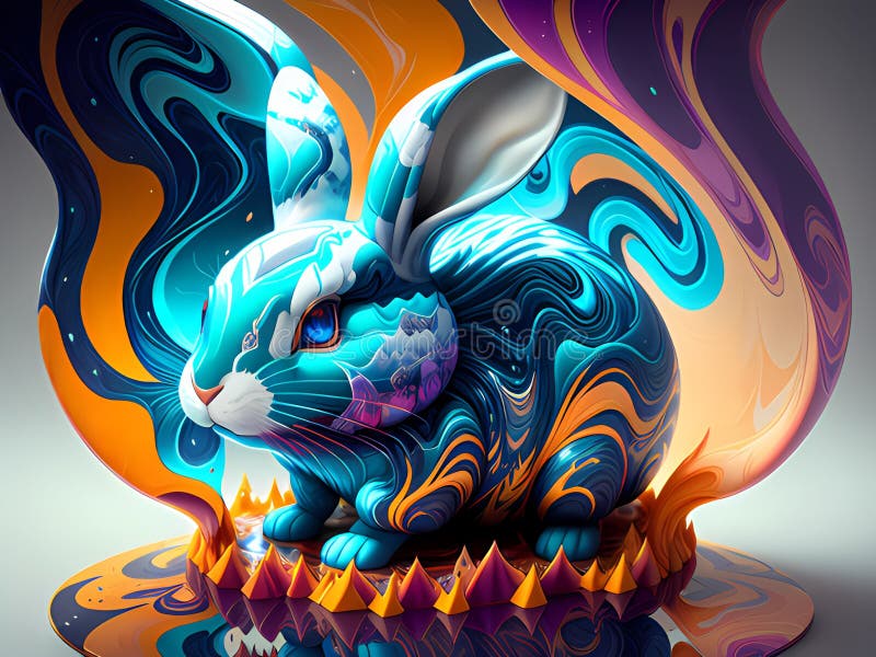 Illustration of a Cute Rabbit, AI Generated Stock Illustration ...
