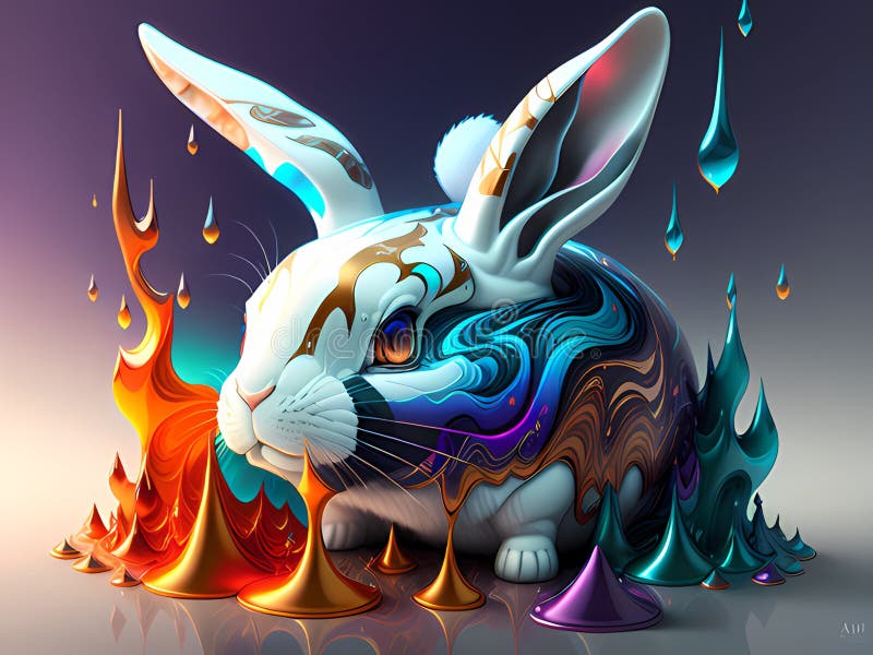 Illustration of a Cute Rabbit, AI Generated Stock Illustration ...