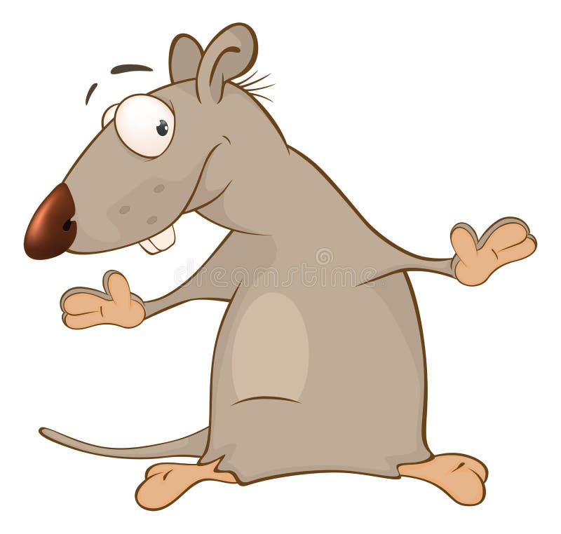 Illustration of a Cute Rat. Cartoon Character Stock Vector ...