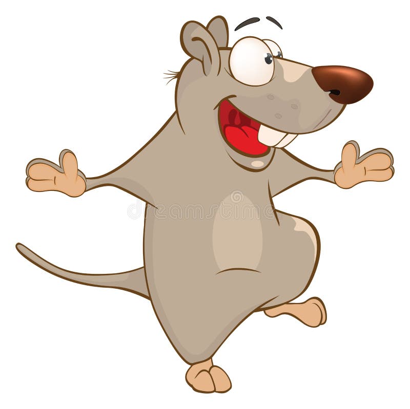 Illustration of a Cute Rat. Cartoon Character Stock Vector ...
