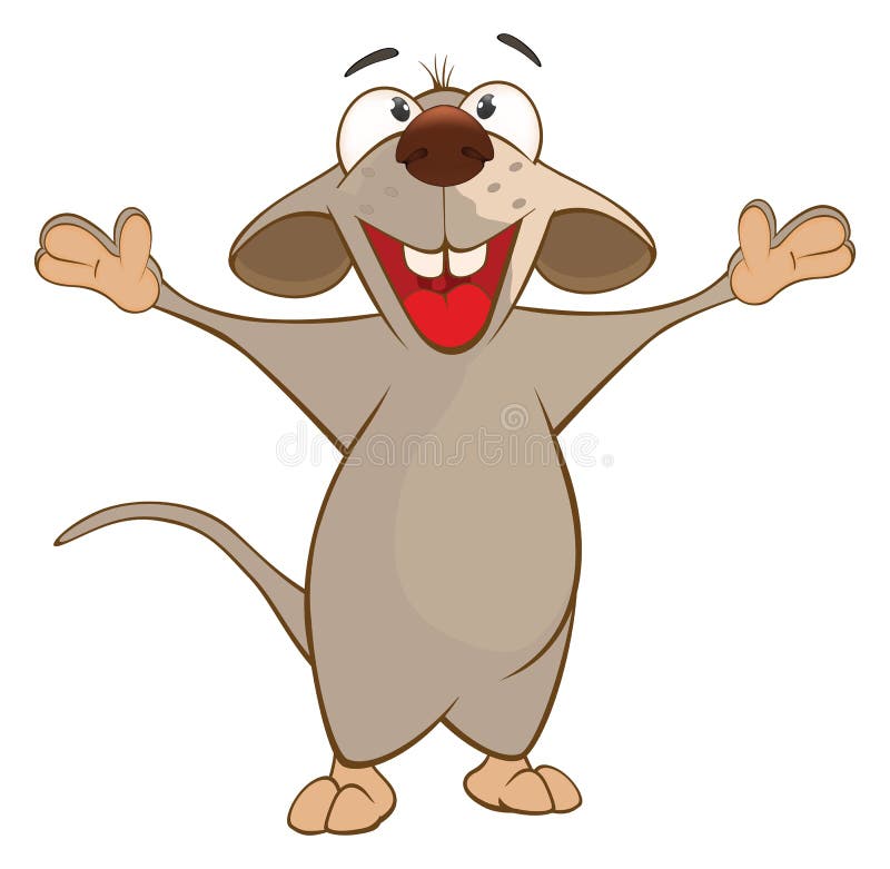 Illustration of a Cute Rat. Cartoon Character Stock Vector ...