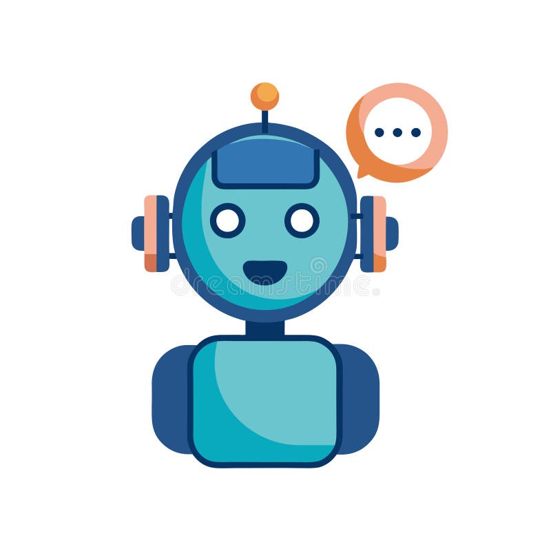 Cute Talking Robot Icon, Artificial Intelligence Chatbot, Modern Vector ...