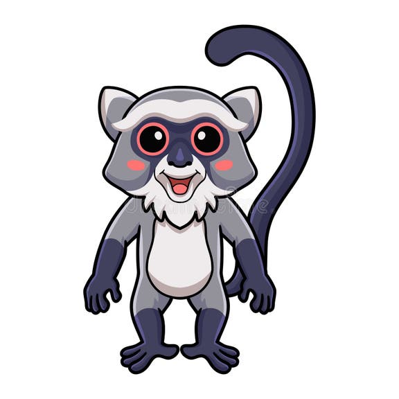 Cute Samango Monkey Cartoon Standing Stock Vector - Illustration of ...