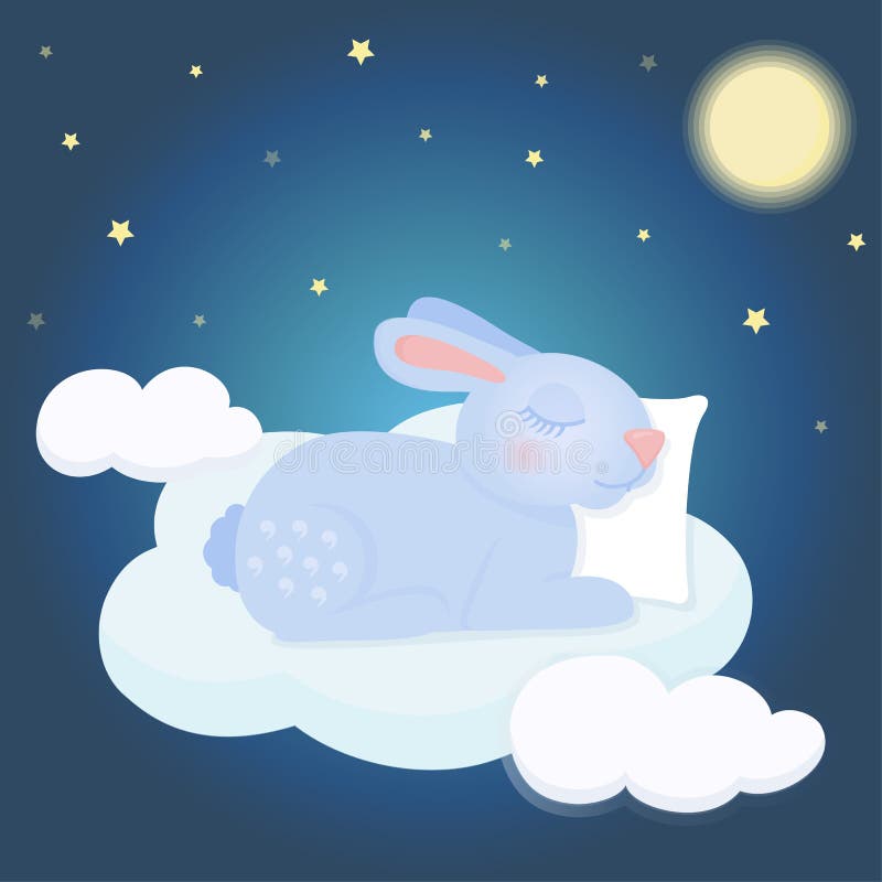 Sleeping rabbit stock vector. Illustration of drawing - 41893826