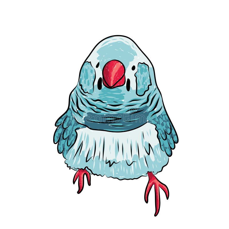 Illustration of Cute Sparrow in Blue and Red Colors Stock Illustration ...