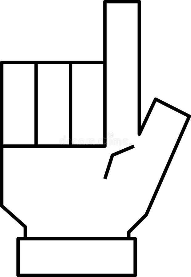 Monochrome Illustration of a Cute Squared Hand Sign Stock Vector ...