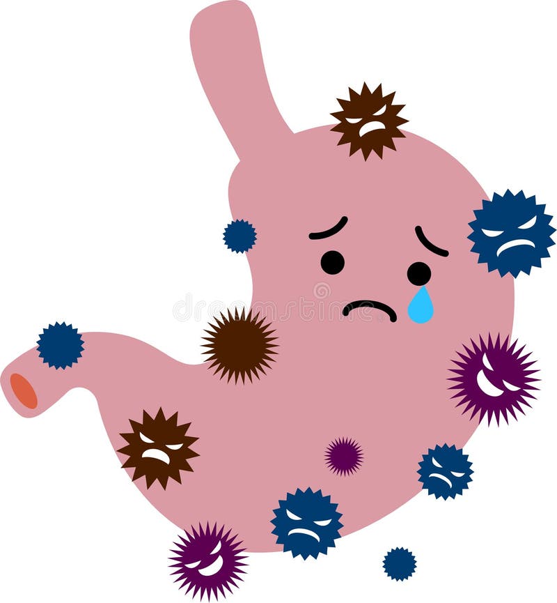 Illustration of a Cute Stomach Stock Vector - Illustration of ulcer ...