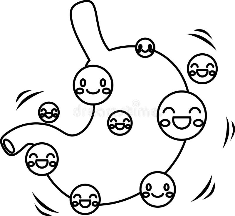 Illustration of a Cute Stomach Outline Stock Vector - Illustration of ...