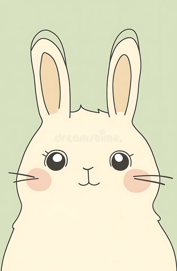 Illustration of a Cute, Stylized Rabbit with a Minimalistic Design. the ...