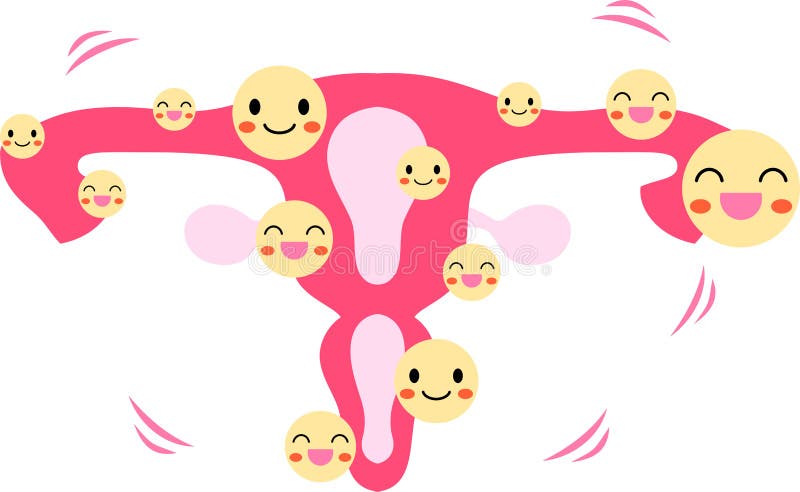 Illustration of a Cute Uterus Stock Vector - Illustration of medical ...