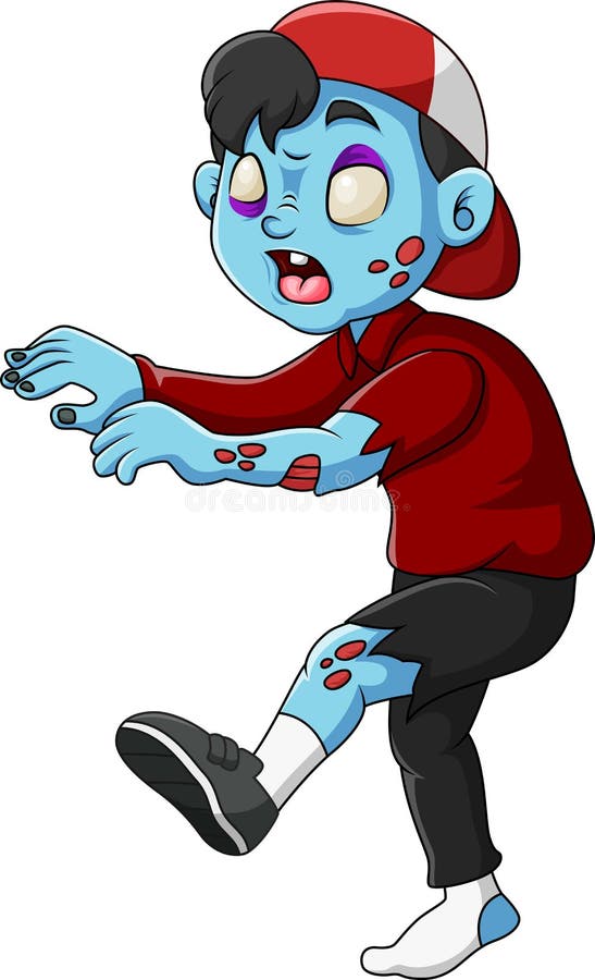 Cute Zombie Standing and Walking Stock Vector - Illustration of dead ...