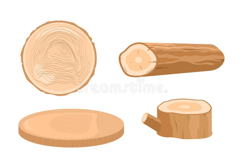 Various Illustrations of Cut Tree Trunks Stock Vector - Illustration of ...