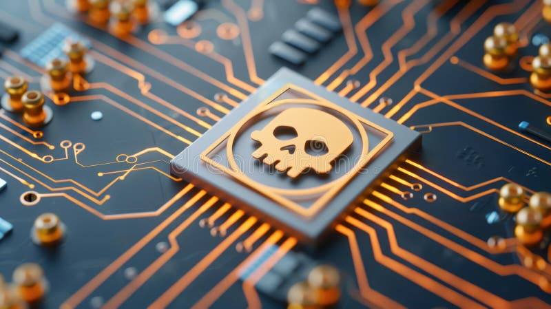 Illustration of Cyber Attack Concept with Computer Hacked, System Error ...