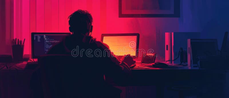 Illustration of a Cyber Attack, Depicting the Dark Side of Technology ...