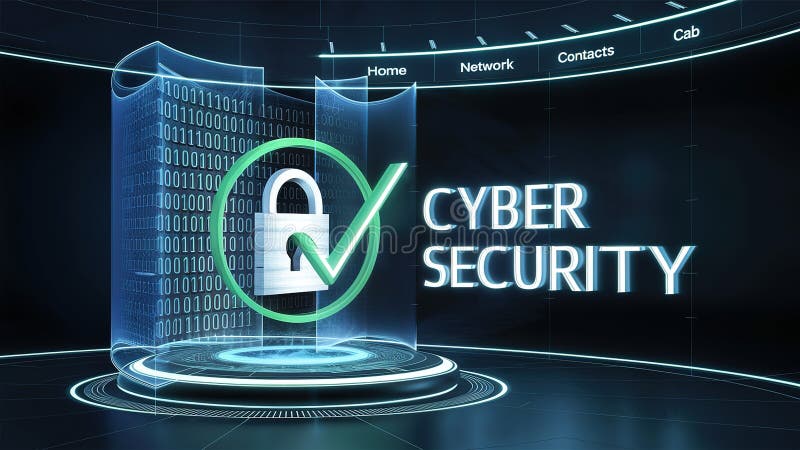Illustration of a Cyber Security on a Solid Background. Generative Ai ...