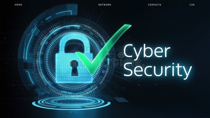 Illustration of a Cyber Security on a Solid Background. Generative Ai ...