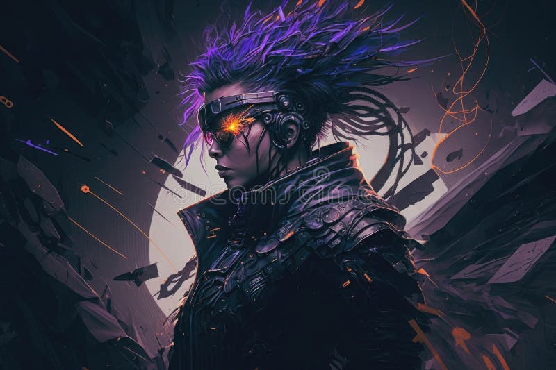 An Illustration of a Cyberpunk Abstract Background. Generation AI Stock ...