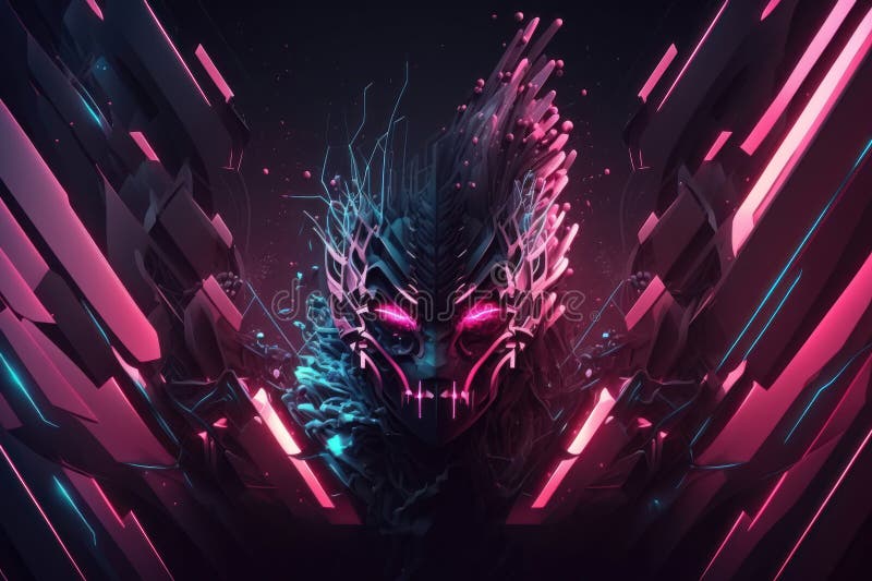 An Illustration of a Cyberpunk Abstract Background. Generation AI Stock ...