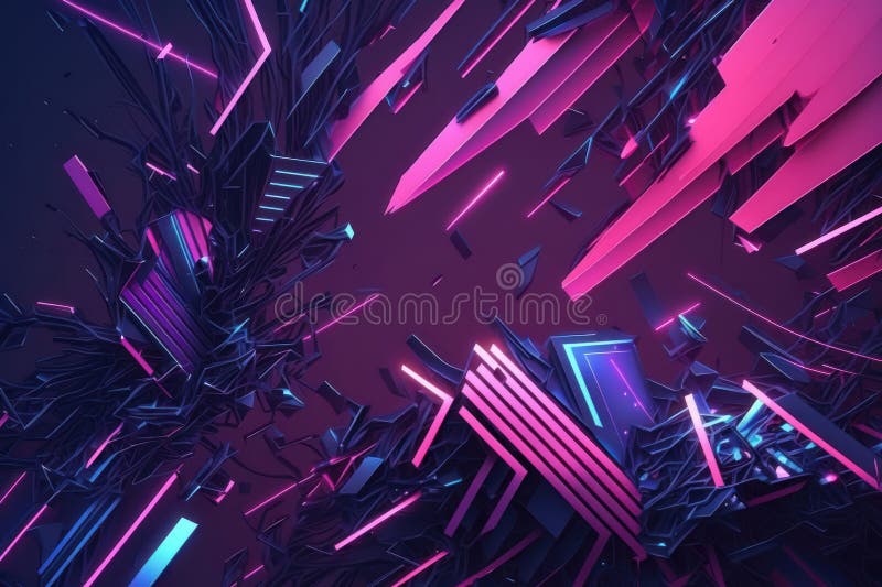 An Illustration of a Cyberpunk Abstract Background. Generation AI Stock ...