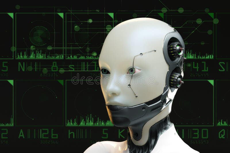 Illustration of a Cyborg with Artificial Intelligence Stock ... Illustration of a Cyborg with Artificial Intelligence Stock ...