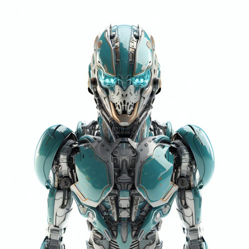 Cyborg on White Background, 3 Stock Illustration - Illustration of girl ...