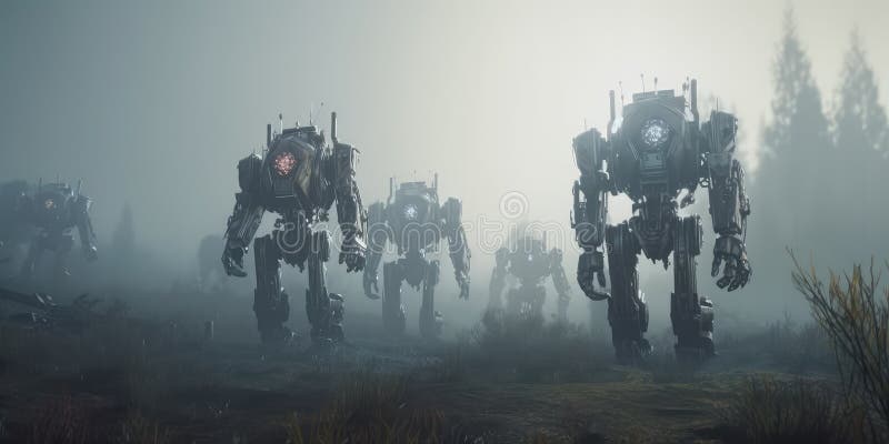 Dawn of the AI, the Apocalypse for Mankind Stock Illustration ...