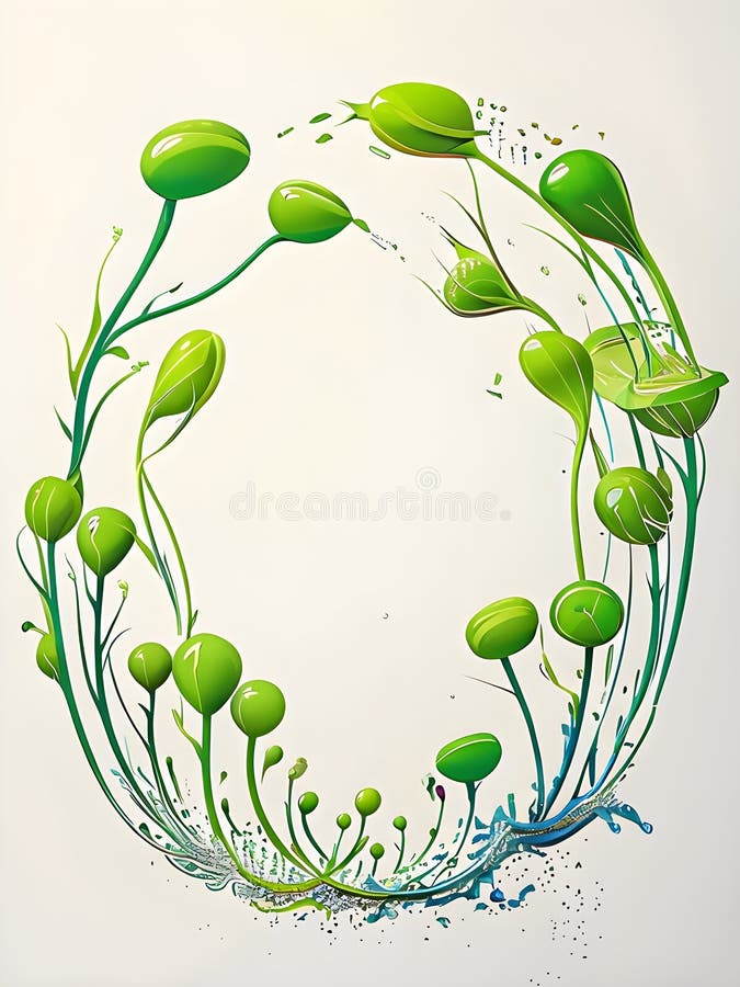 Cycle of Seeds Sprouting into Plants, Each Plant Dissolving Back into ...