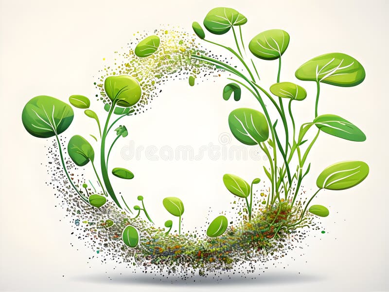 Cycle of Seeds Sprouting into Plants, Each Plant Dissolving Back into ...