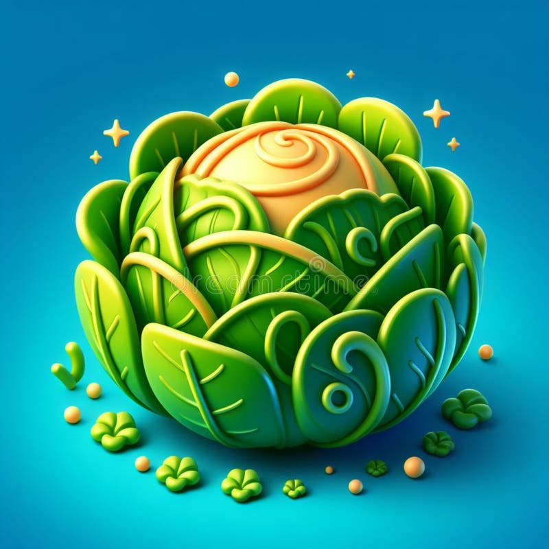 Cabbage , 3d Animation Icon Stock Illustration - Illustration of ...