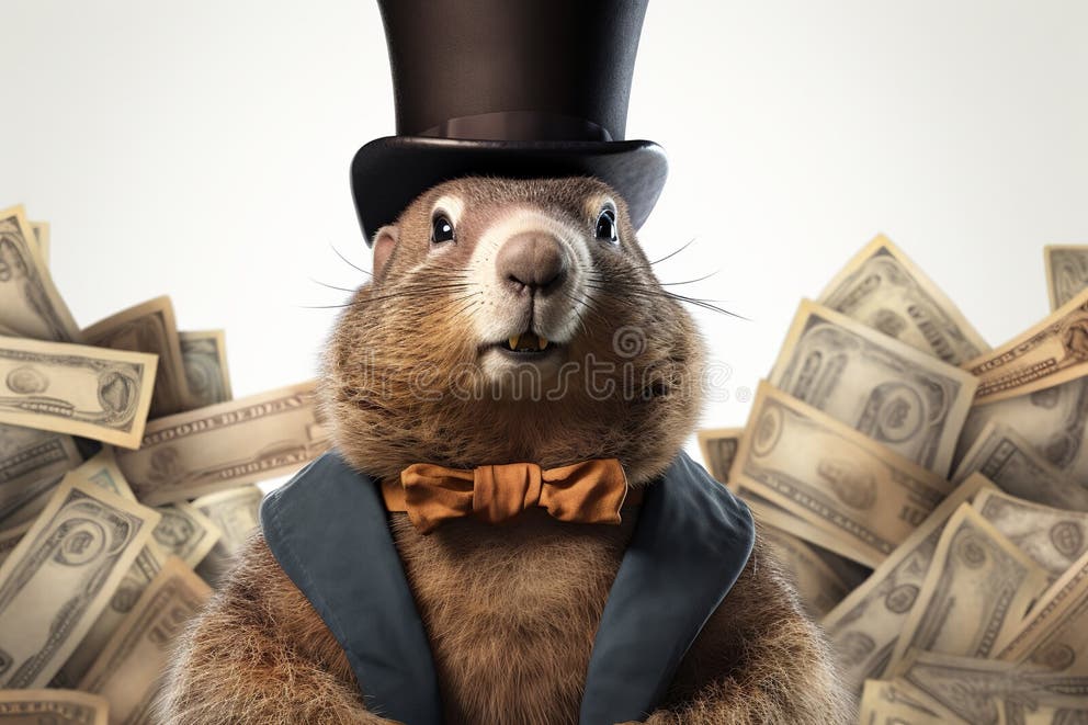 Illustration of 3D Anthropomorphized Groundhog-Groundhog Day ...